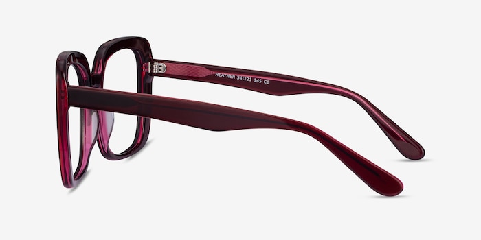Heather - Square Burgundy Frame Glasses For Women | EyeBuyDirect