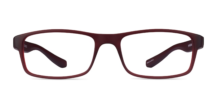 Over Rectangle Dark Red Frame Glasses For Women Eyebuydirect