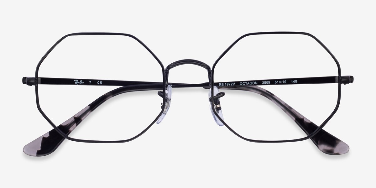 Ray Ban Octagon Geometric Black Frame Eyeglasses Eyebuydirect